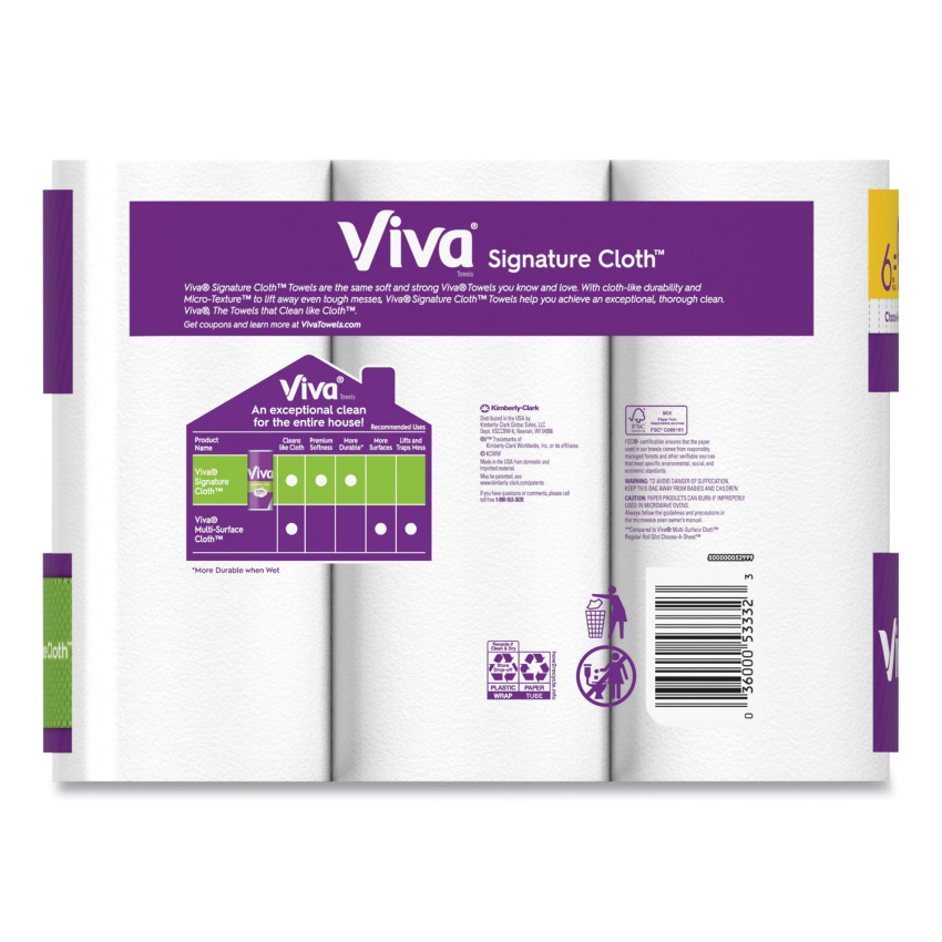Viva® Kitchen Paper Towels, 1-Ply, 70 Sheet Roll, 24 Rolls (54869)