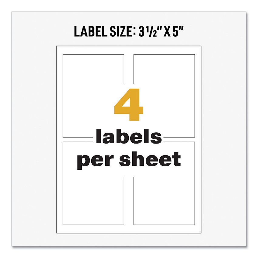 Avery UltraDuty GHS Chemical Waterproof and UV Resistant Labels, 3.5 x ...