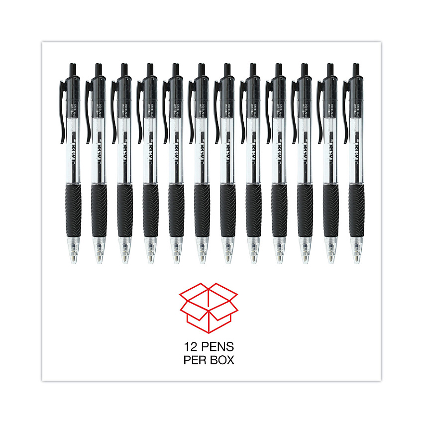 Universal Comfort Grip Ballpoint Pen, Retractable, Medium 1 mm, Black ...