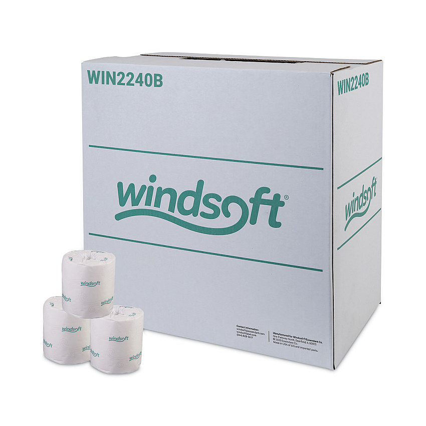 Windsoft® Standard Toilet Paper, 2-Ply, 500 Sheets, 96 Rolls (WIN2240B)