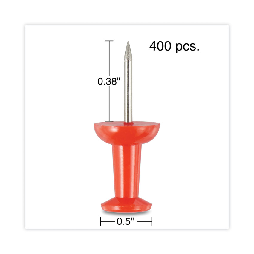 Universal Colored Push Pins, Plastic, Assorted, 0.38", 400/Pack (UNV31314)