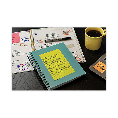 Post-it Original Pads in Jaipur Colors, Lined, 4 x 6, 100-Sheet, 3/Pack ...