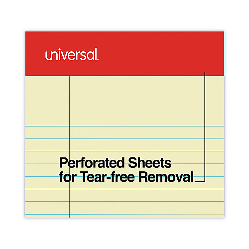 Universal Perforated Ruled Writing Pads, Narrow Rule, 5 x 8, Canary, 50 ...