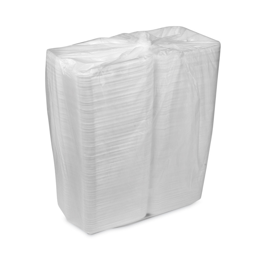 Pactiv SmartLock Foam Hinged Lid Container, Large, 3-Compartment, 9 x 9.25 x 3.25, White, 150 ...