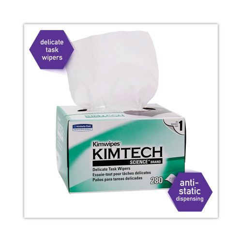 Kimtech Kimwipes Delicate Task Wipers, 1-Ply, 4 2/5 x 8 2/5, 280/Box ...