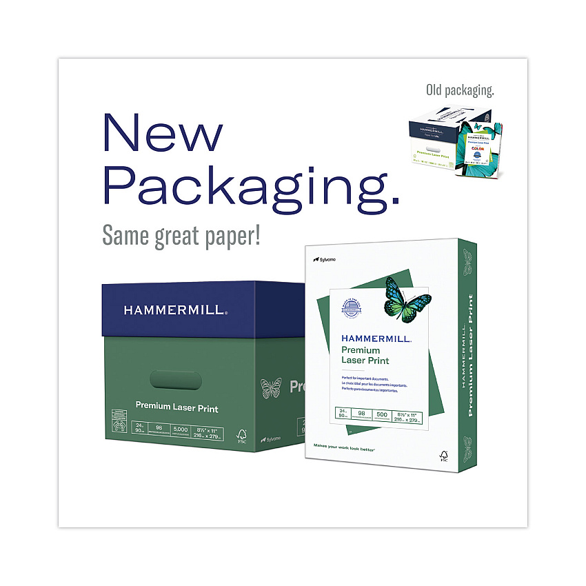 Hammermill Premium Laser Print Paper, 98 Bright, 24 lb Bond Weight, 8.5 ...