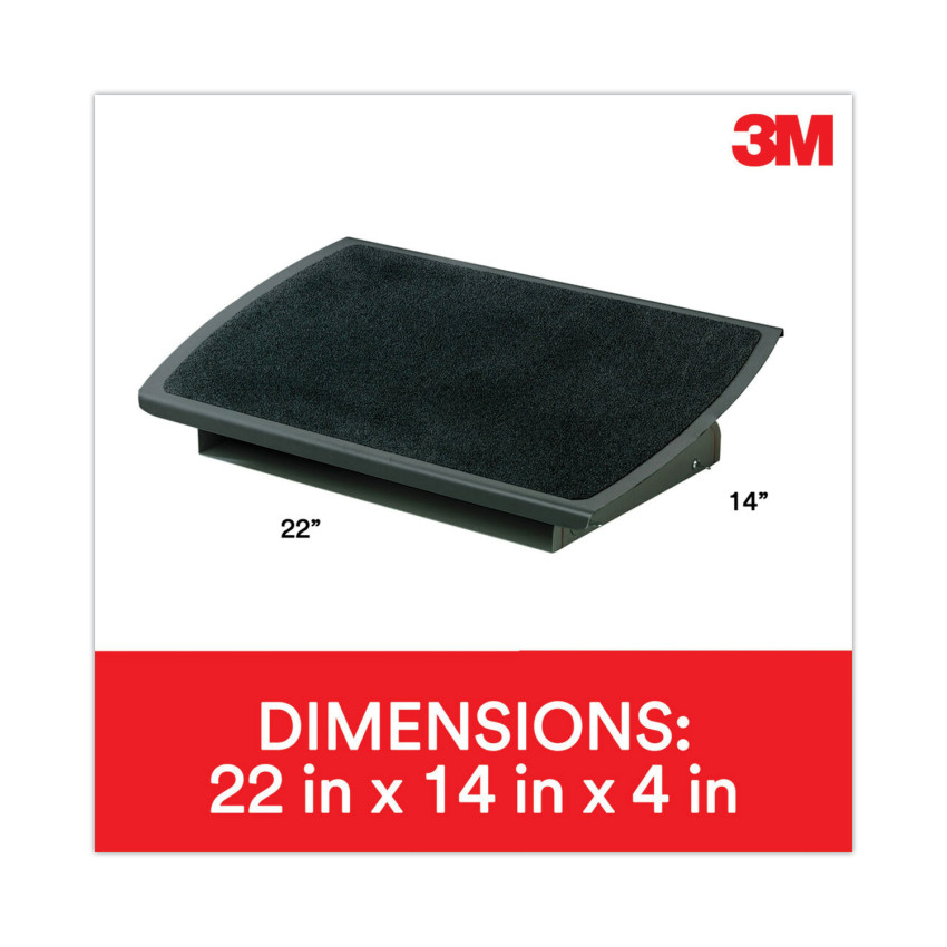 3M Adjustable Steel Footrest, Nonslip Surface, 22w x 14d x 4 to 4.75h ...