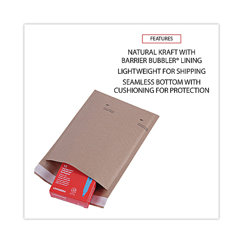 Universal Natural Self-Seal Cushioned Mailer, #0, Barrier Bubble Air ...