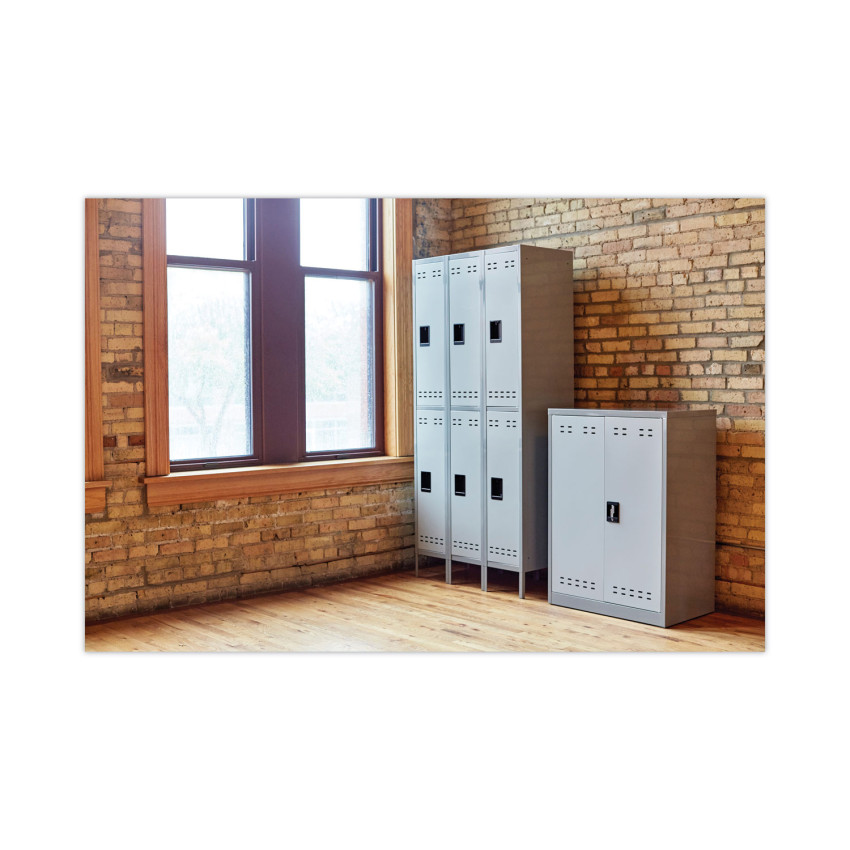 Safco Double-Tier, Three-Column Locker, 36w x 18d x 78h, Two-Tone Gray ...