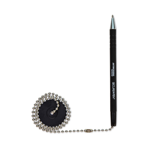 CONTROLTEK Antimicrobial Counter Chain Pen, Medium, 1 mm, Black Ink ...