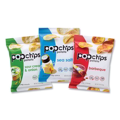 popchips Potato Chips, Variety Pack, Barbeque, Sea Salt, Sour Cream and ...