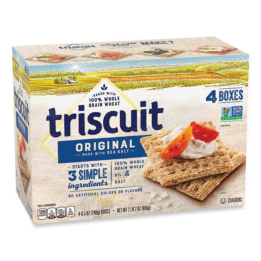 Triscuit Crackers Original with Sea Salt, 8.5 oz Box, 4 Boxes/Pack ...