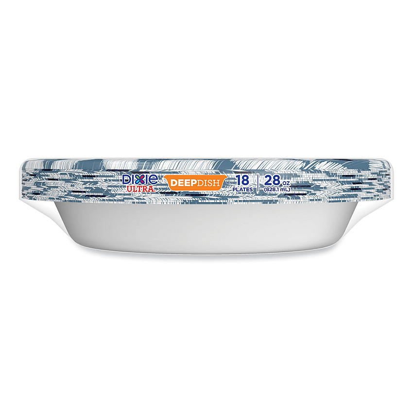 Dixie Ultra Deep Dish Paper Plate, 9.56" dia, Blue/Yellow, 18/Pack (15951)