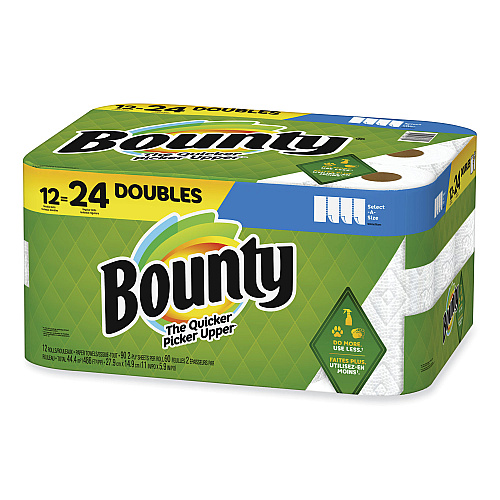 Bounty® Kitchen Paper Towels, 2-Ply, 90 Sheet Roll, 12 Rolls (08664)
