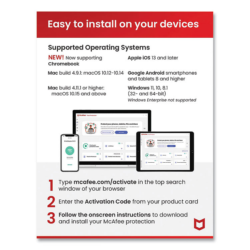 Mcafee Total Protection Software, For 1 User (MTP21EST1RAA)