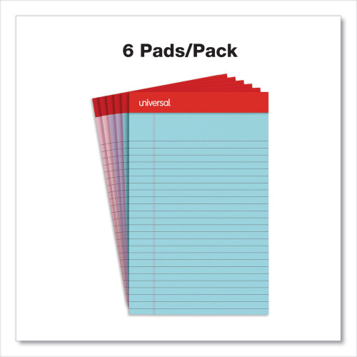 Universal Perforated Ruled Writing Pads, Narrow Rule, Red Headband, 50 ...