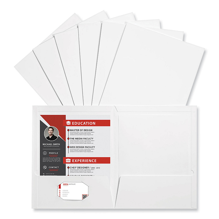 Universal Laminated Two-Pocket Portfolios, Cardboard Paper, 100-Sheet ...