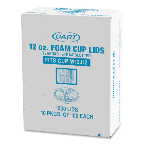 Dart Lids for Foam Cups and Containers, Fits 12 oz Cups, Translucent ...