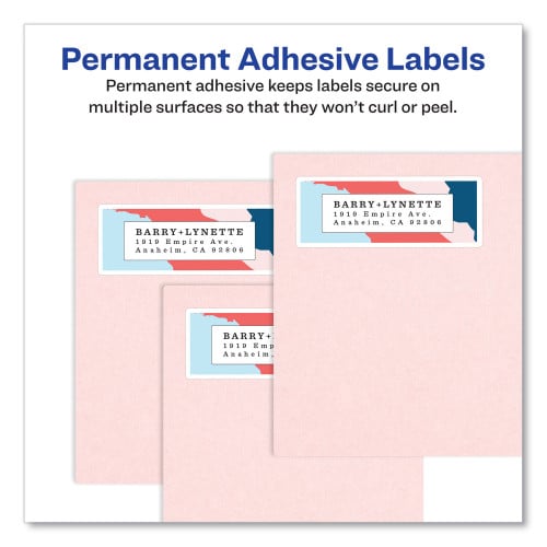 Avery Glossy Clear Easy Peel Mailing Labels w/ Sure Feed Technology ...