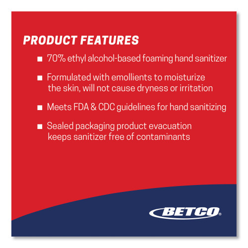 Betco Clario Advanced Alcohol Foaming Hand Sanitizer, 16.5 oz, Pump ...