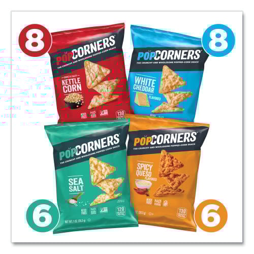 PopCorners Popped Corn Chips Snacks Variety Pack, Assorted Flavors, 1 ...