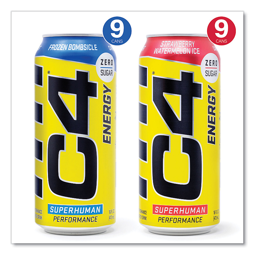 C4 Energy Drink Variety Pack, Assorted Flavors, 16 oz Can, 18/Carton ...