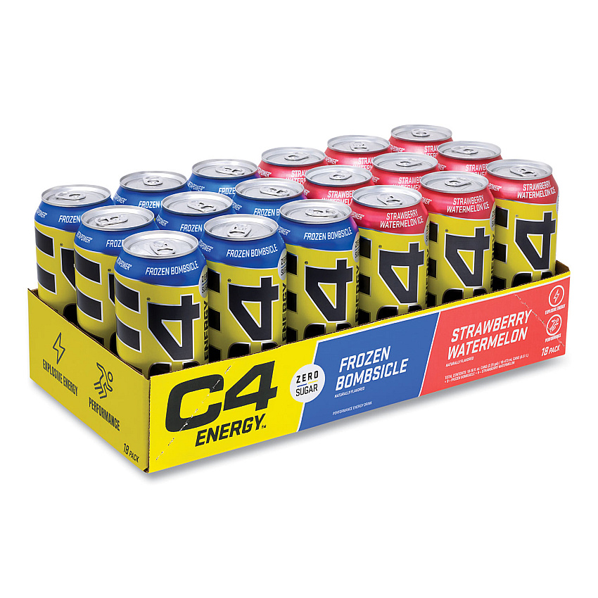 C4 Energy Drink Variety Pack, Assorted Flavors, 16 oz Can, 18/Carton ...