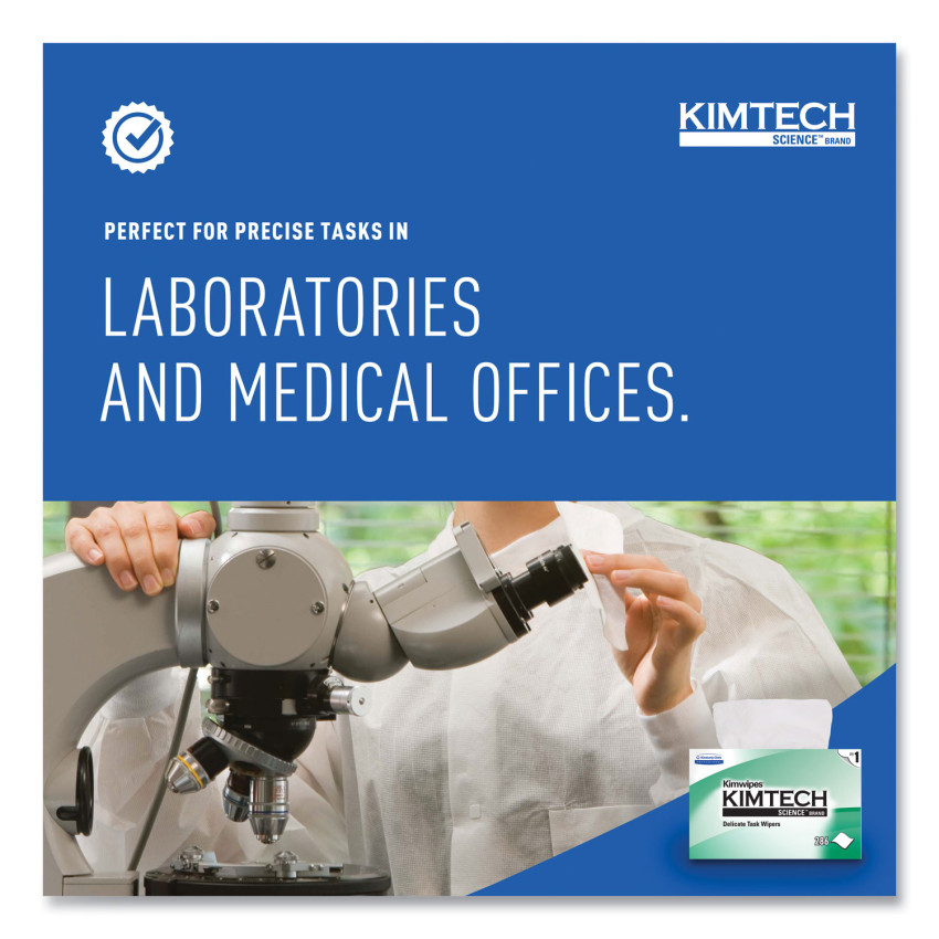 Kimtech Kimwipes Delicate Task Wipers, 1-Ply, 4.4 x 8.4, Unscented ...