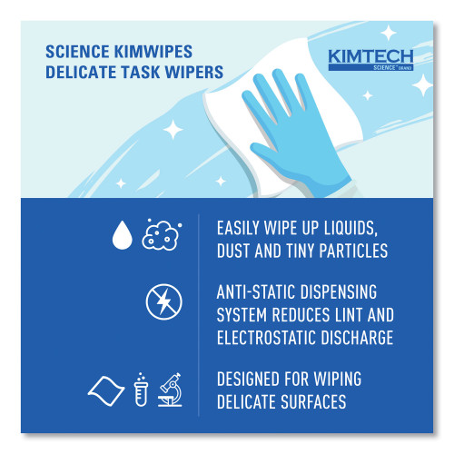 Kimtech Kimwipes Delicate Task Wipers, 1-Ply, 4.4 x 8.4, Unscented ...