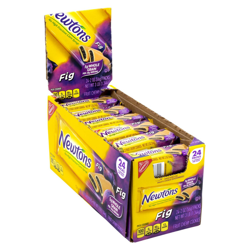 Nabisco Fig Newtons, 2 oz Pack, 2 Cookies/Pack, 24 Packs/Box, 4 Boxes ...