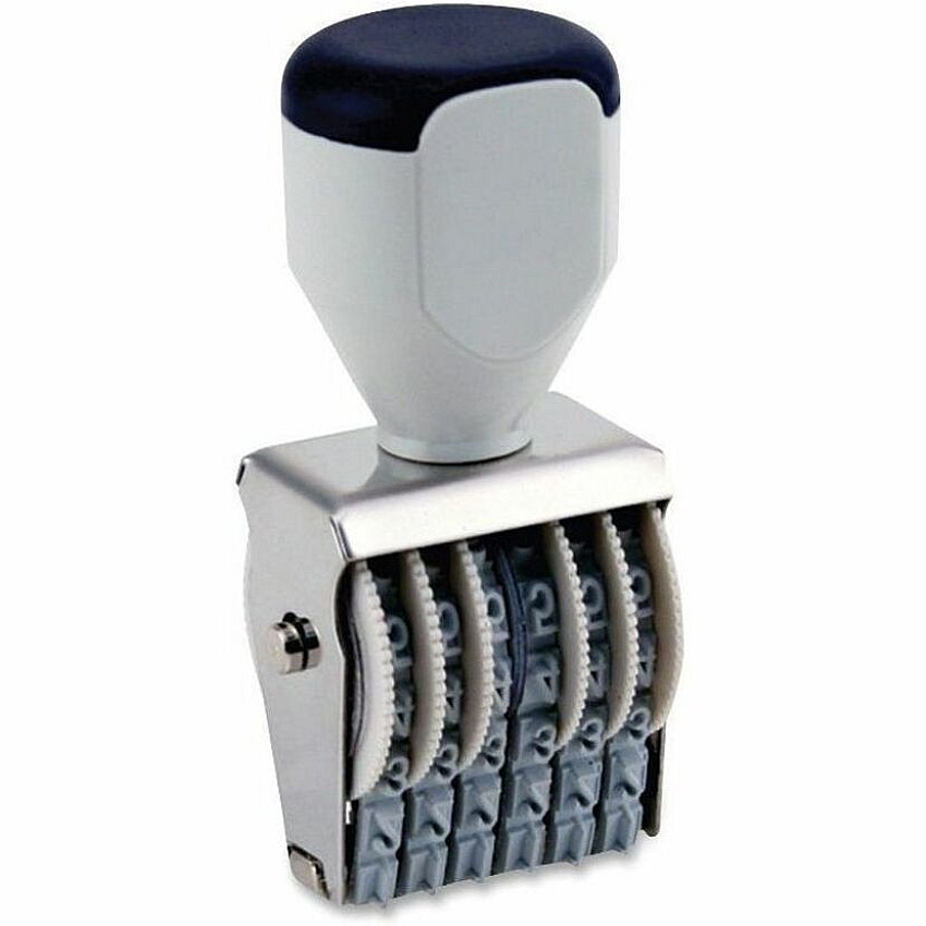 QWIKMARK Rubber Number Stamps Number Stamp - 6 Bands - Gray - Steel - 1 ...