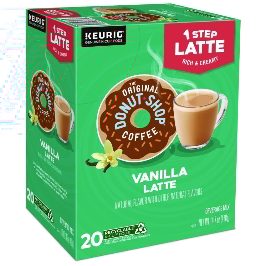 The Original Donut Shop Vanilla One Step Latte K-Cup, 20/Box (8177)