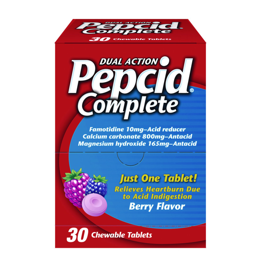 Pepcid Complete Dual-Action Antacid, Berry Flavor, 30/Box (64228)