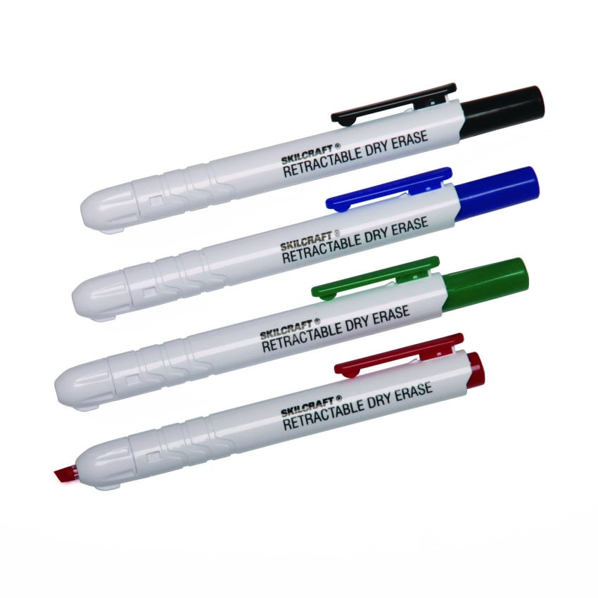 AbilityOne 7520015195769, SKILCRAFT Retractable Chisel Tip Dry Erase ...