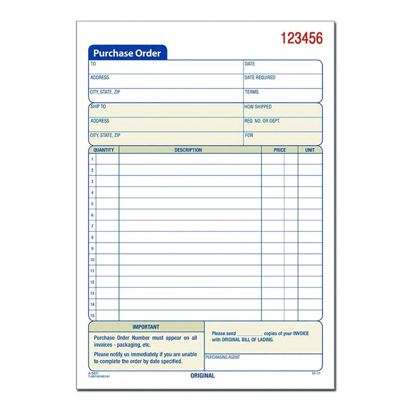 Adams Multipart Purchase Order Pad, Two-Part Carbonless, 7.94 x 5.56 ...