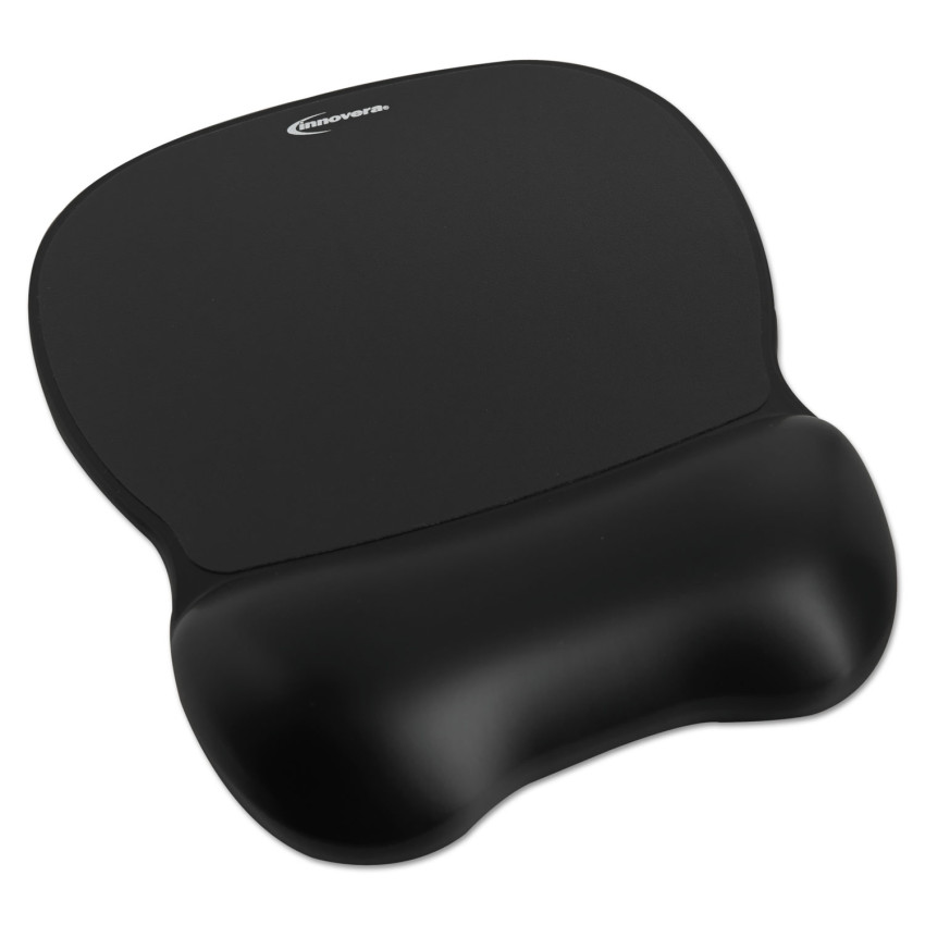 Innovera Gel Mouse Pad with Wrist Rest, 9.62 x 8.25, Black (IVR51450)