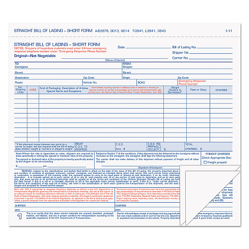 TOPS Hazardous Material Short Form, 7 x 8 1/2, Three-Part Carbonless ...