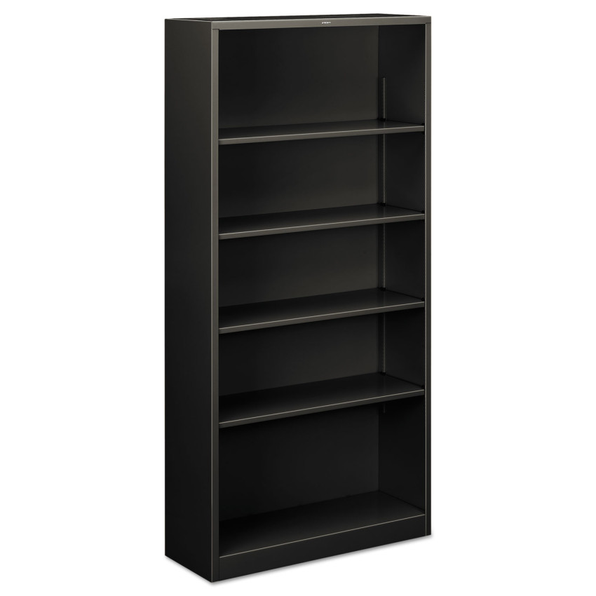 HON Metal Bookcase, Five-Shelf, 34.5w x 12.63d x 71h, Charcoal (S72ABCS)