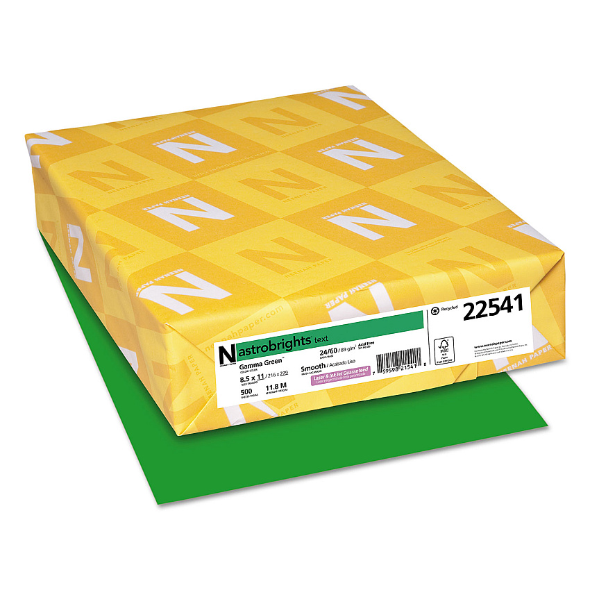 Astrobrights Color Paper, 24 lb Bond Weight, 8.5 x 11, Gamma Green, 500 ...