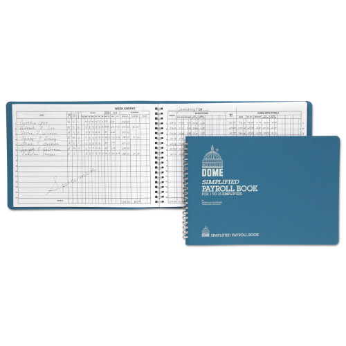 Dome Simplified Payroll Record, Light Blue Vinyl Cover, 7 1/2 x 10 1/2 ...