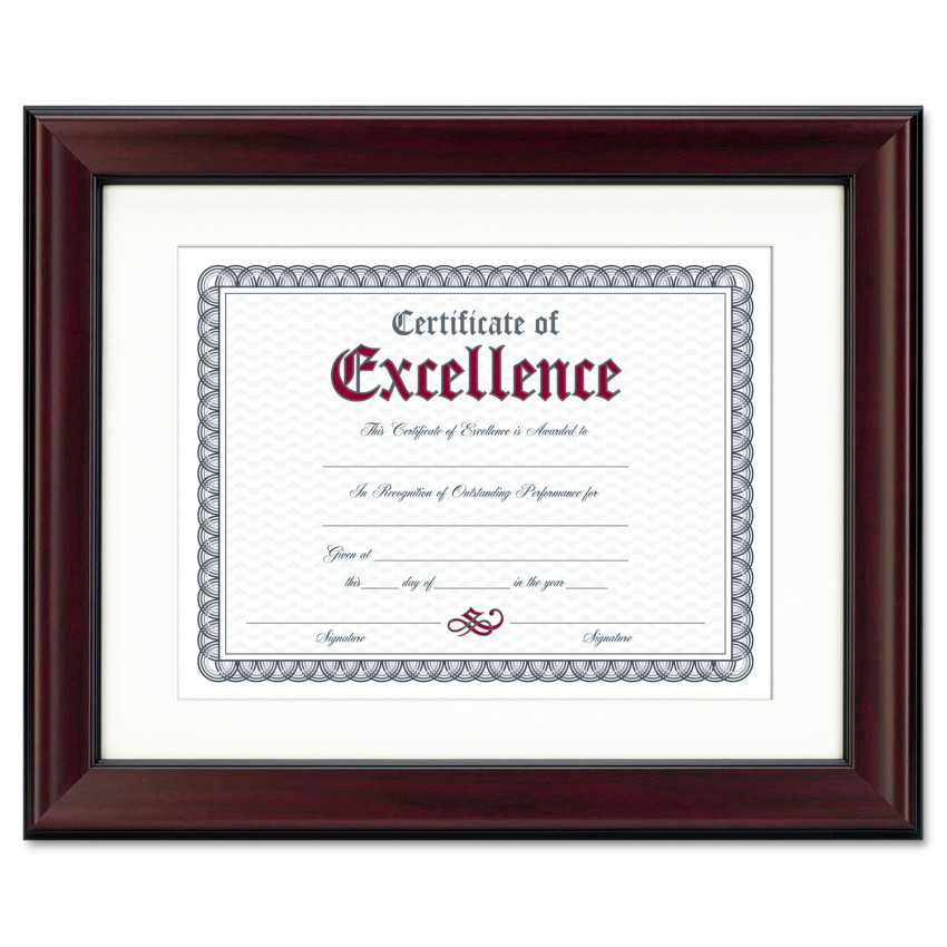 DAX Rosewood Document Frame, Wall-Mount, Plastic, 11 x 14, 8.5 x 11 ...