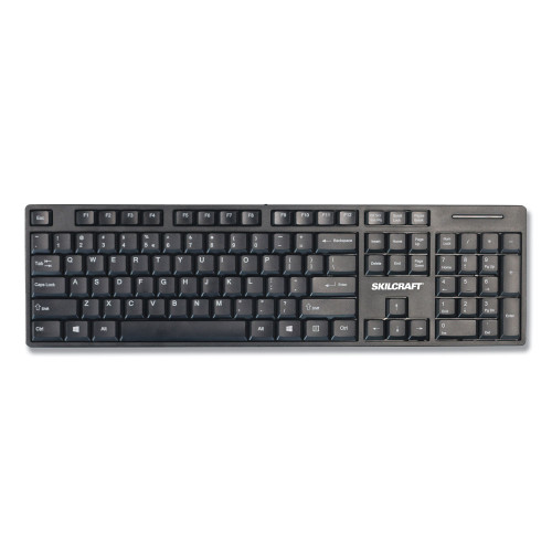 AbilityOne 7025016774742 SKILCRAFT USB Wired Keyboard 101 Keys Black