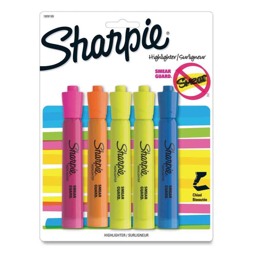 Sharpie Tank Style Highlighters, Assorted Ink Colors, Chisel Tip ...