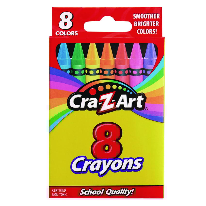 Cra-Z-Art Crayons, 8 Assorted Colors, 8/Pack (1021248)