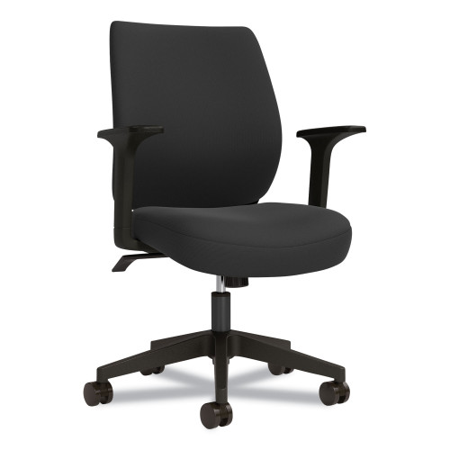 Union Scale Essentials Fabric Task Chair with Arms Supports Up to 275 lb Black Seat Back Black Base 59380 OfficeCrave