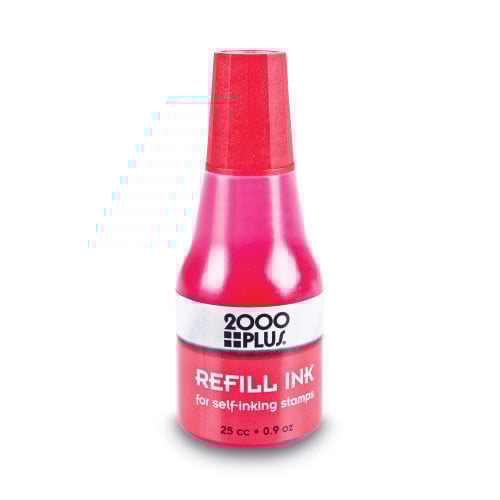 2000 PLUS Self-Inking Refill Ink, 0.9 oz. Bottle, Red (032960)