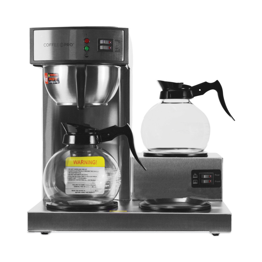 Coffee Pro Three-Burner Low Profile Institutional Coffee Maker, 36-Cup ...