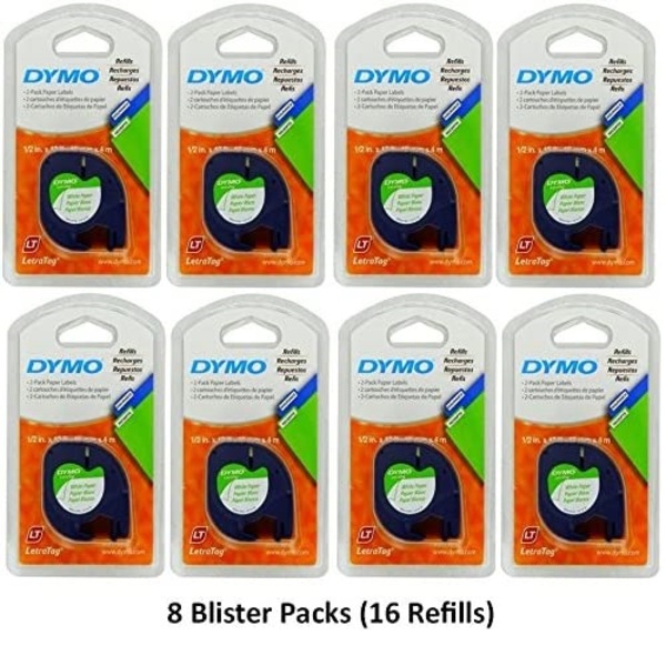 DYMO LetraTag Paper Label Tape Cassettes, 0.5 - 8 Pack | OfficeCrave.com
