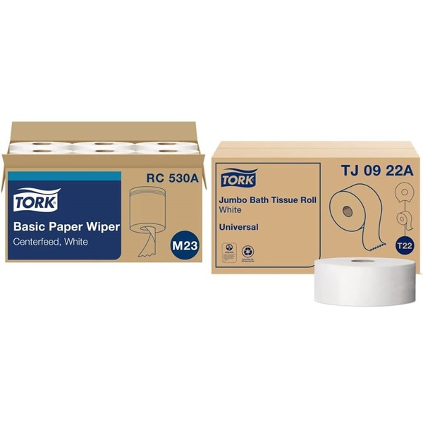Tork Centerfeed Hand Towel White M23, One-at-a-time Dispensing, 6 x 530 ...