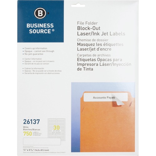 Business Source Block out File Folder Labels 26137 OfficeCrave